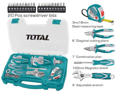 TOTAL Hand Tools 25 Pcs hand tools set THKTHP90256