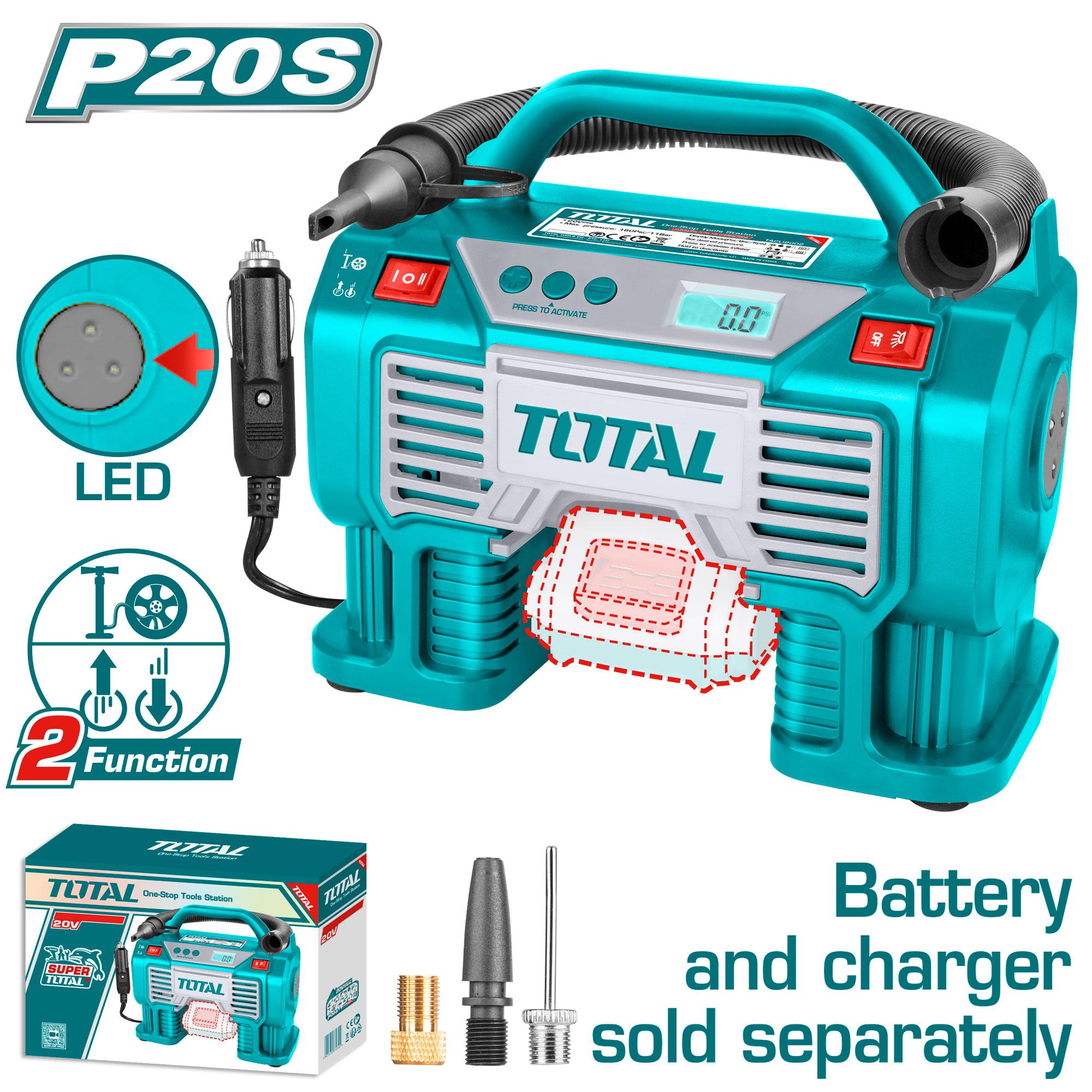 TOTAL Lithium-Ion Impact Drill, Lithium-Ion Cordless Screwdriver, Angle ...