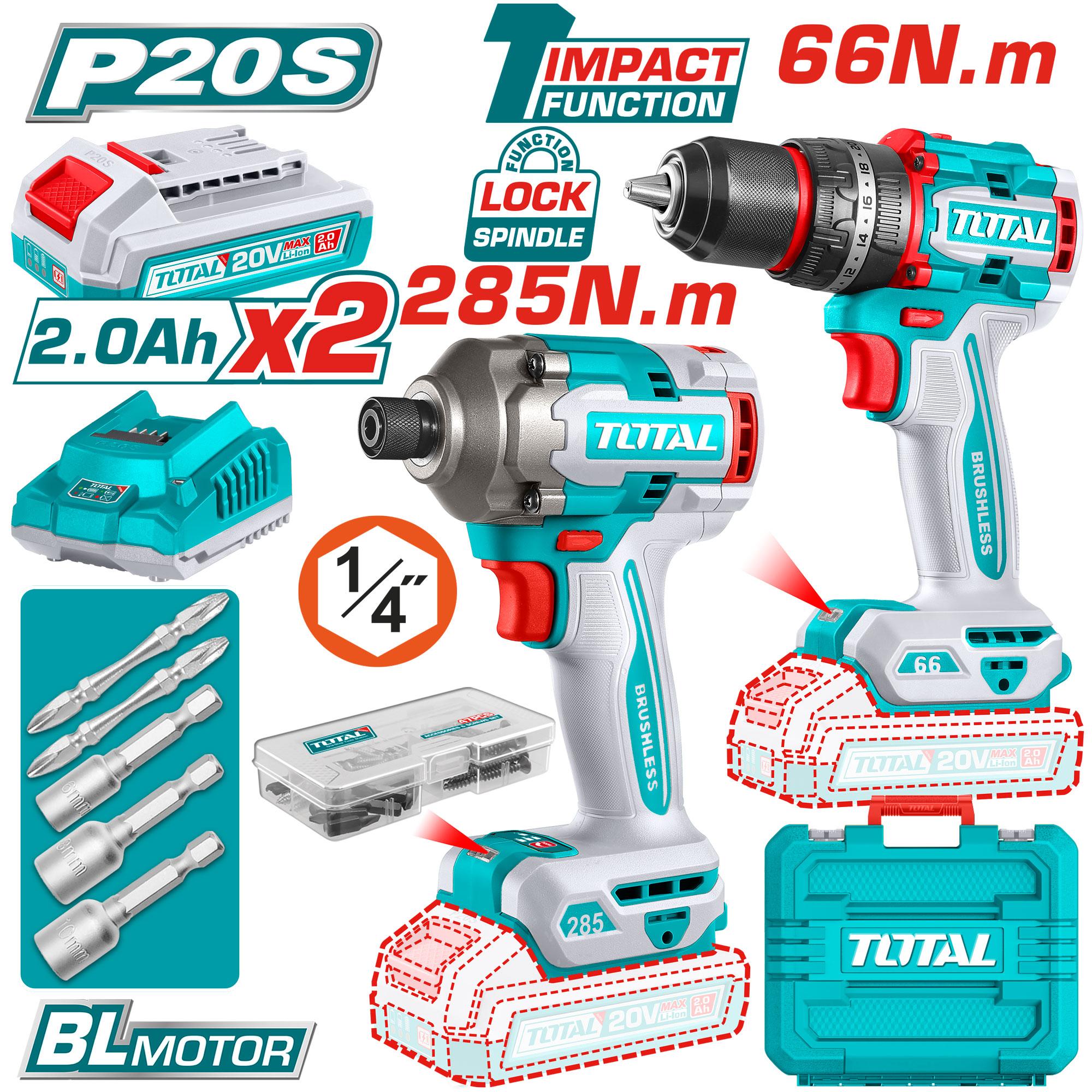 Herramientas electricas Cordless 2 pcs combo kit UTCKLI20277 TOTAL Colombia